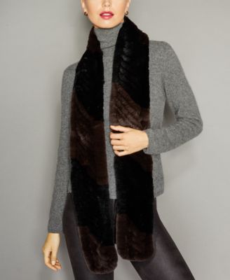 The Fur Vault Knitted Rex Rabbit Fur Scarf - Macy's
