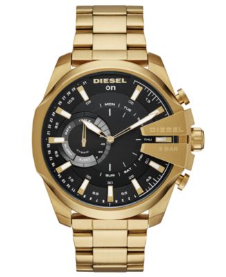 Diesel Men's Mega Chief Gold-Tone Stainless Steel Bracelet Hybrid Smart ...