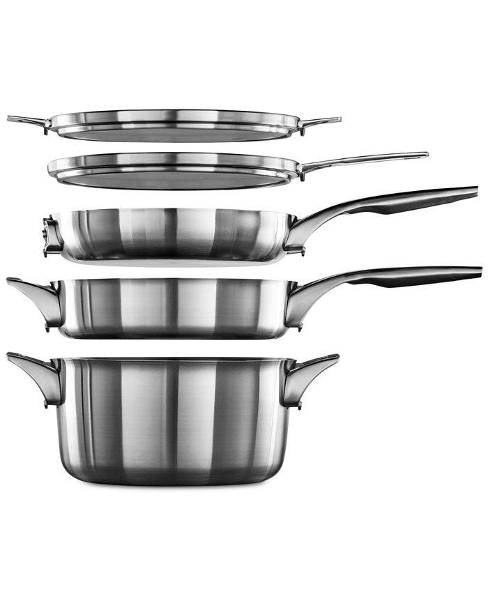 Calphalon Premier 10-Pc. Space-Saving Stainless Steel Cookware Set - Macy's