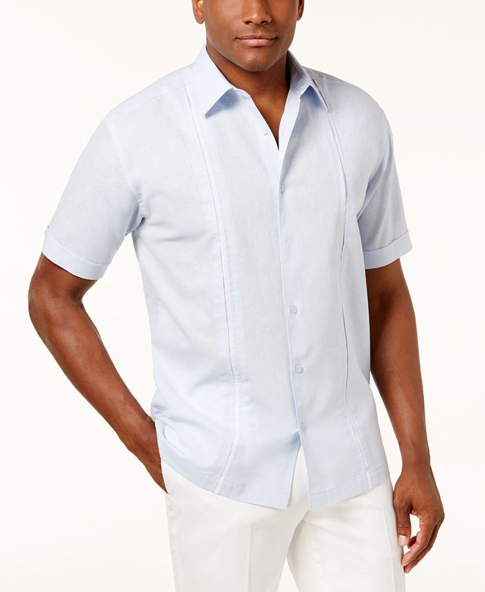 Cubavera Men's Inset Pleated-Panel Shirt - Macy's