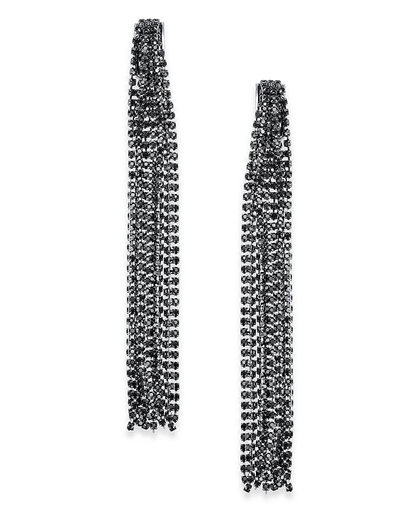 INC International Concepts I.N.C. Crystal Chain Linear Drop Earrings ...