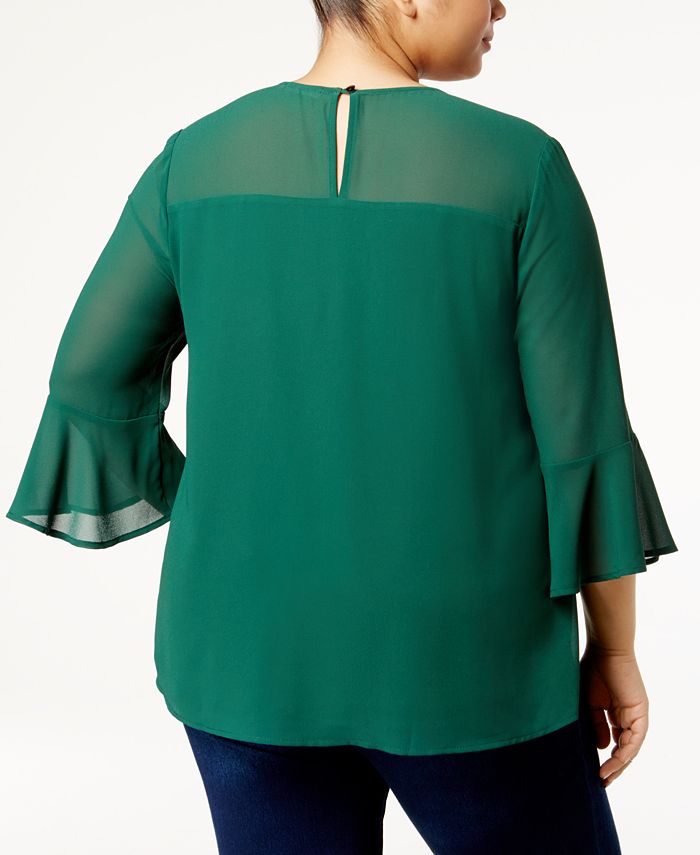 Monteau Trendy Plus Size Ruffled Blouse - Macy's