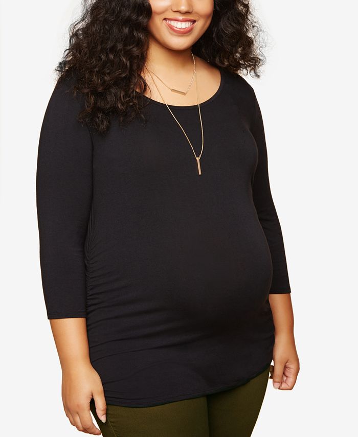 Motherhood Maternity Plus Size Ruched Top - Macy's