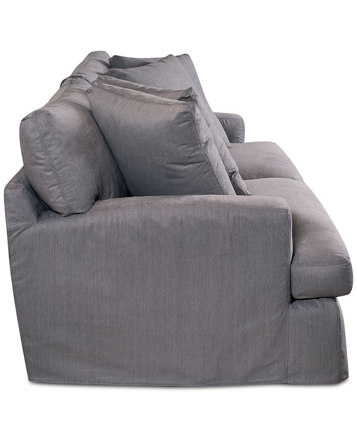 Furniture Brenalee 93" Performance Fabric Slipcover Sofa with Four ...