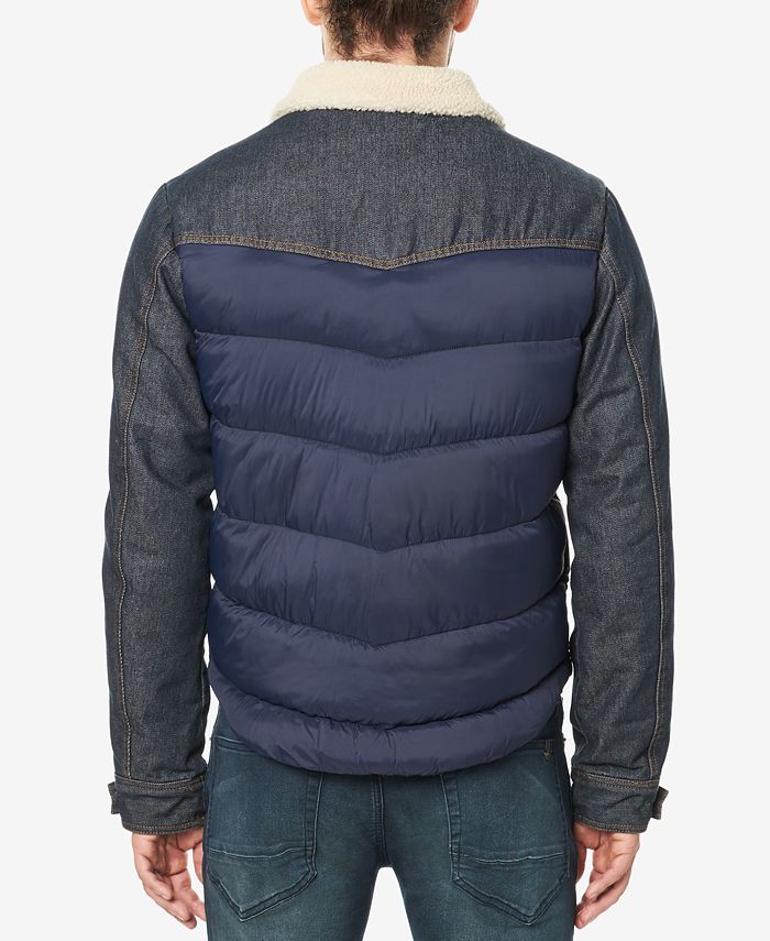 Buffalo David Bitton Men's Jivit Quilted Denim Jacket with Fleece ...