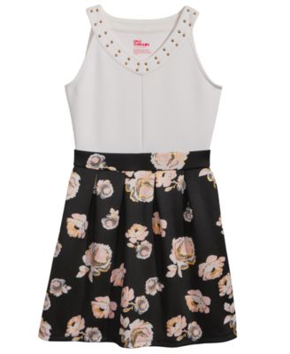 Epic Threads Floral-Print Scuba Skater Dress, Big Girls, Created for ...