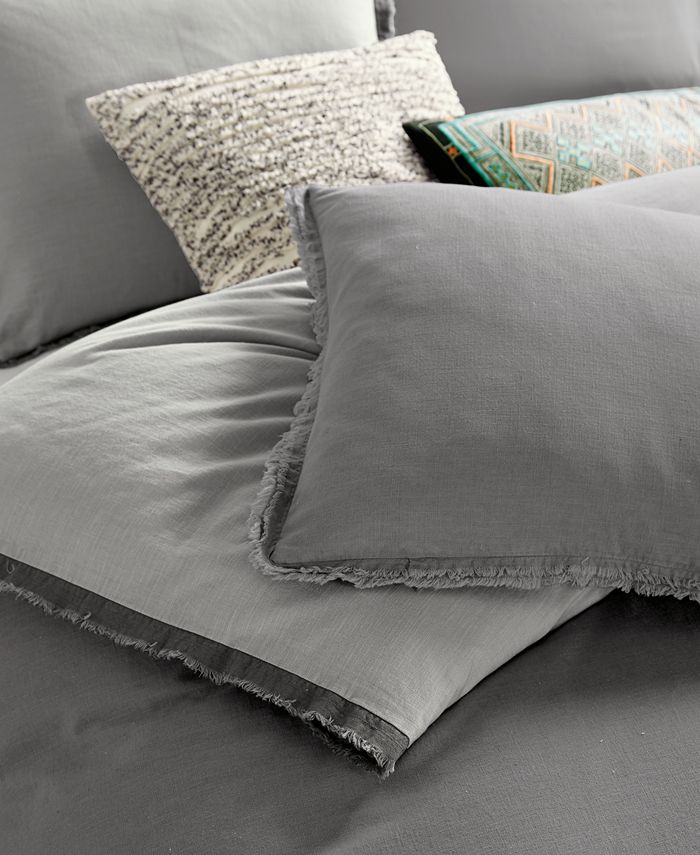 Martha Stewart Collection Cotton Linen Charcoal 2-Pc. Twin Comforter ...