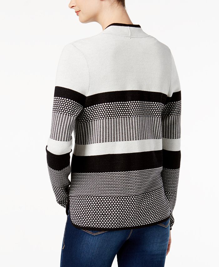 Charter Club Petite Cotton Colorblocked Completer Cardigan, Created for ...