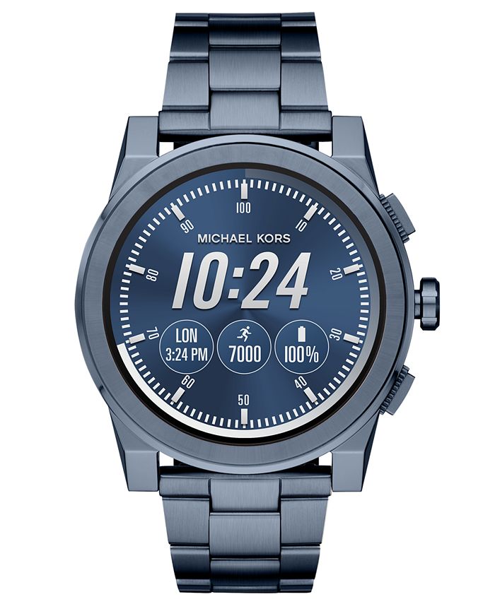 Michael Kors Access Men's Grayson Blue Stainless Steel Bracelet ...