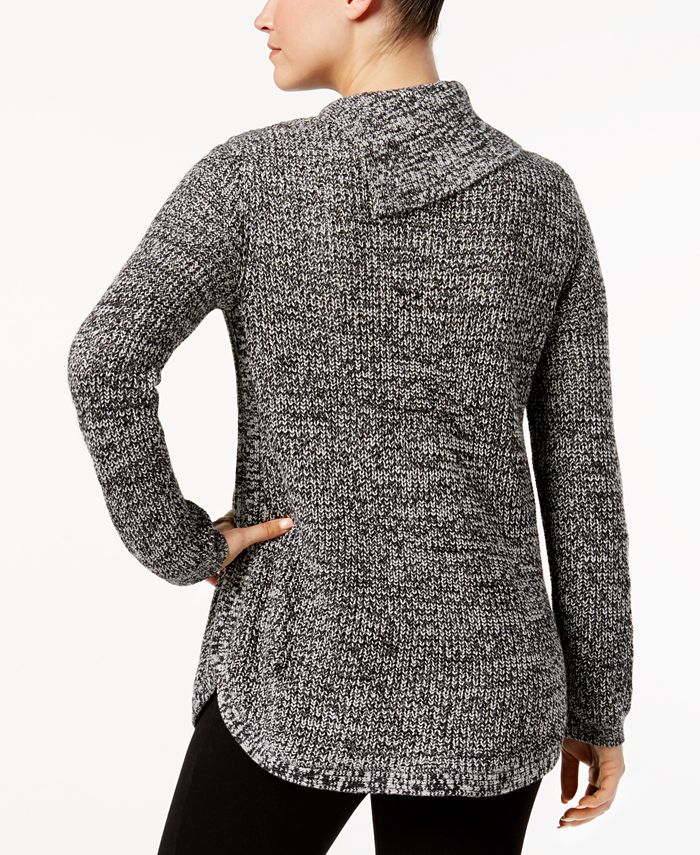 Style & Co Petite Button-Detail Envelope-Neck Sweater, Created for Macy ...