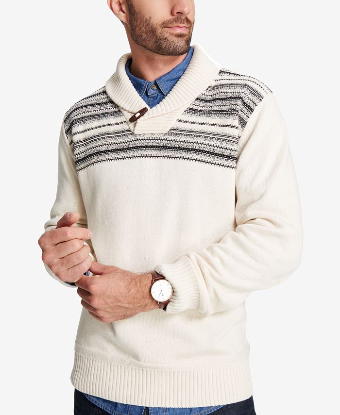 Weatherproof Vintage Men's Shawl-Collar Toggle-Button Sweater - Macy's