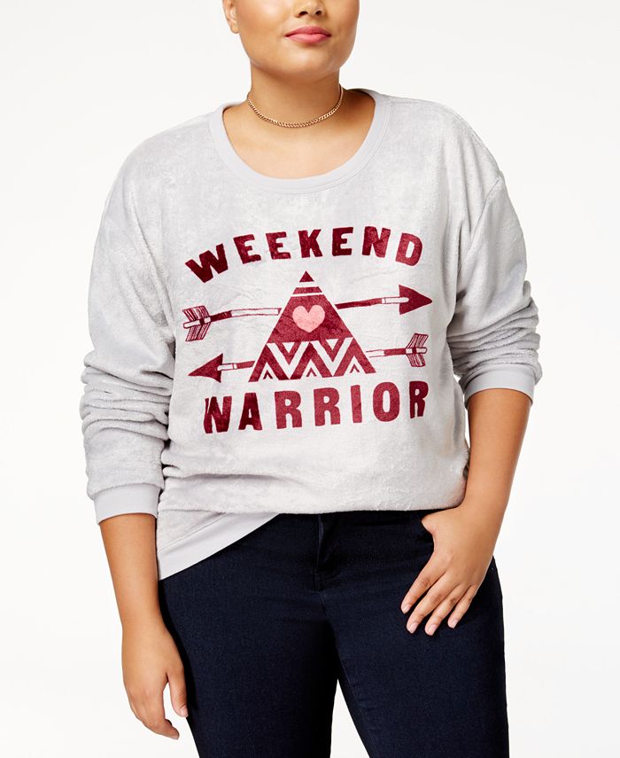 Hybrid Trendy Plus Size Weekend Warrior Graphic Sweatshirt - Macy's