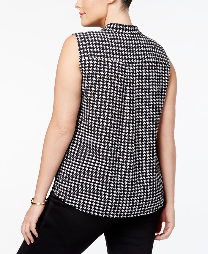 Kasper Plus Size Houndstooth Print Shell Macys