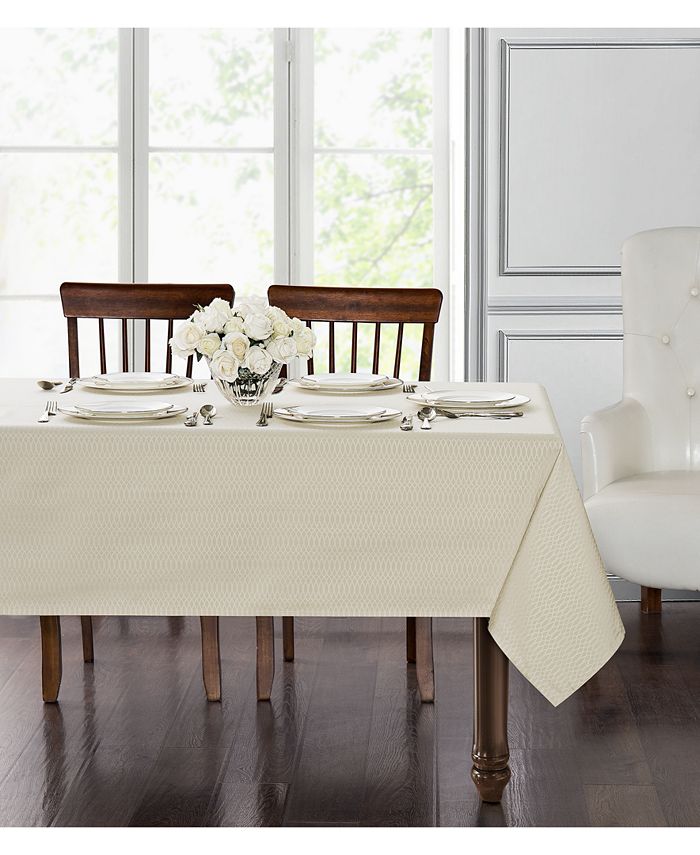 Waterford Essentials Cordelia Ivory 60" x 104" Tablecloth - Macy's