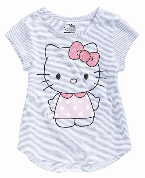 Hello Kitty Little Girls Striped Graphic-Print T-Shirt & Reviews ...