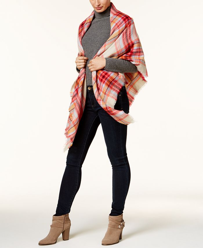 Collection XIIX College Plaid Runway Wrap & Scarf in One - Macy's