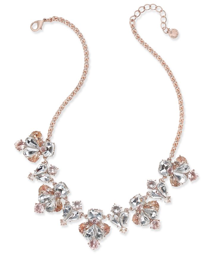 Charter Club Rose Gold-Tone Multi-Stone Statement Necklace, Created for ...