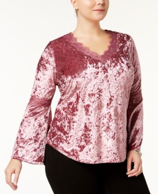 Almost Famous Trendy Plus Size Velvet Top - Macy's