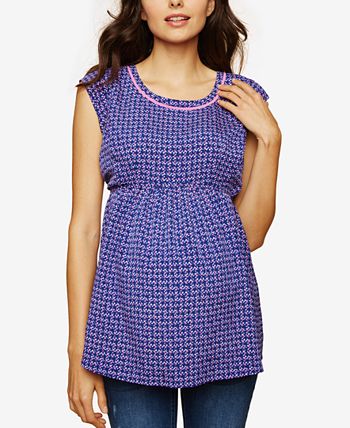 Motherhood Maternity Printed Babydoll Blouse - Macy's