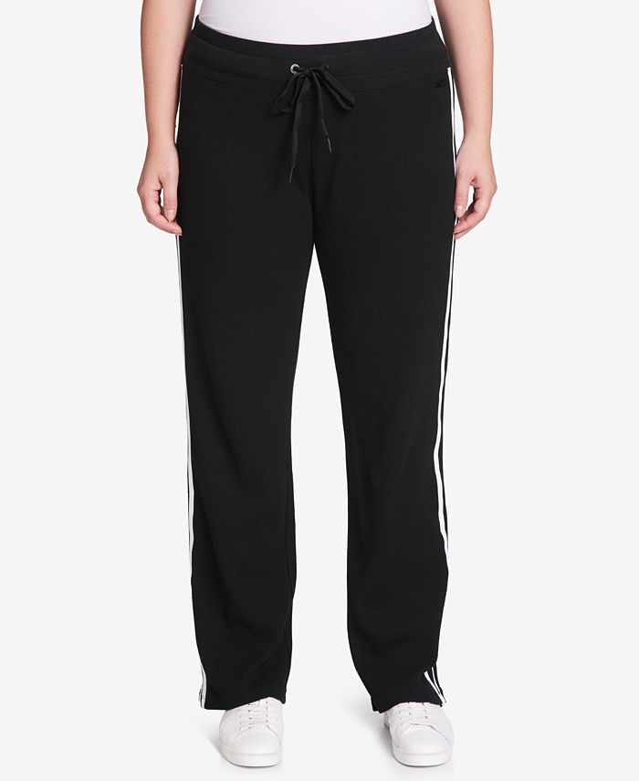 Calvin Klein Plus Size Thermal Track Pants - Macy's