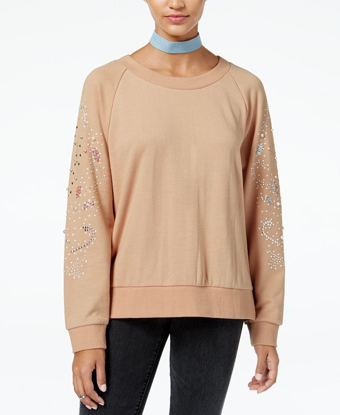 American Rag Juniors' Beaded Studded Sweatshirt, Created for Macy's ...