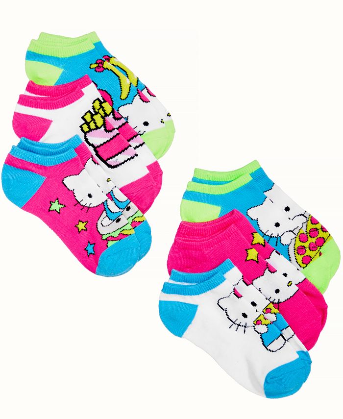 Hello Kitty 6-Pack No-Show Socks, Little Girls & Big Girls - Macy's