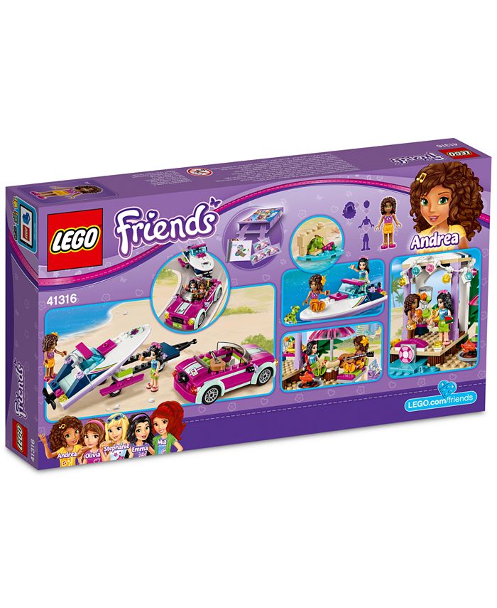 LEGO® 309-Pc. Friends Andrea's Speedboat Transporter 41316 - Macy's