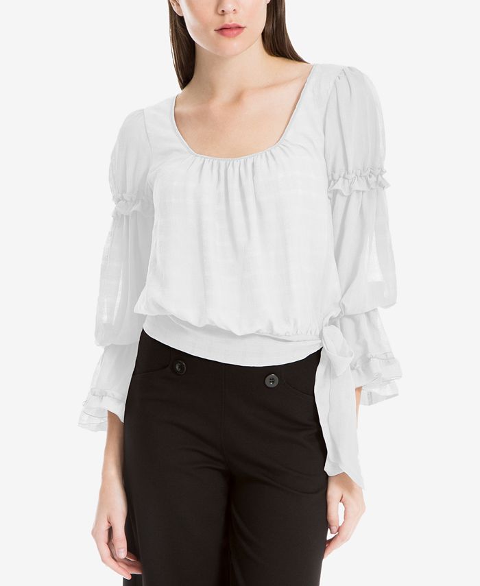 Max Studio London Ruffled Tie-Waist Top, Created for Macy's - Macy's
