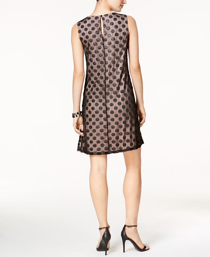 Nine West Metallic-Dot Shift Dress - Macy's