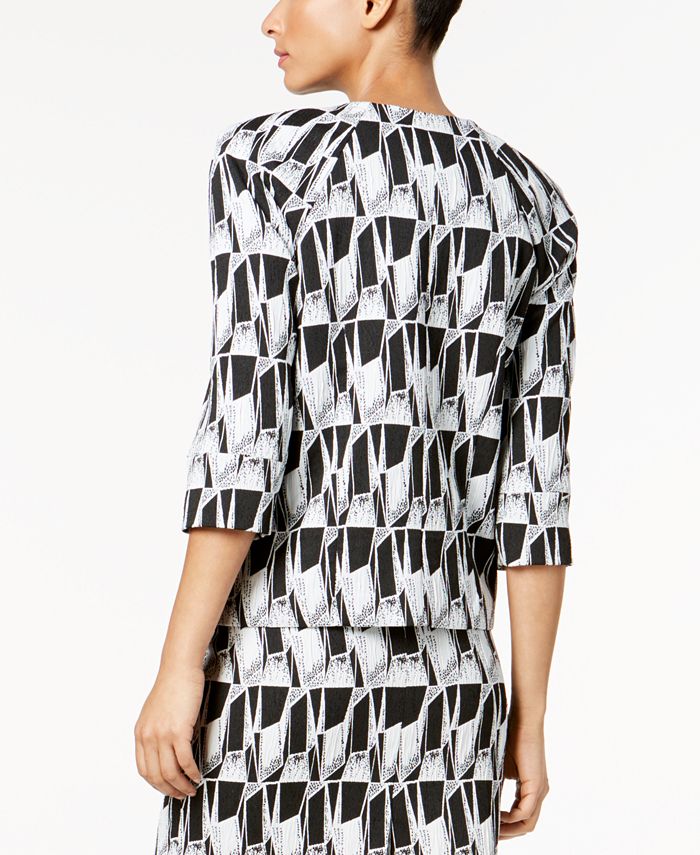 Kasper Open-Front Jacquard Blazer - Macy's
