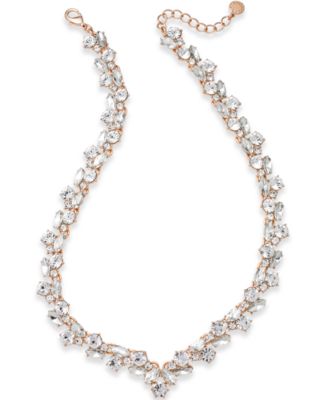 Charter Club Rose Gold-Tone Crystal Collar Necklace, Created for Macy's ...