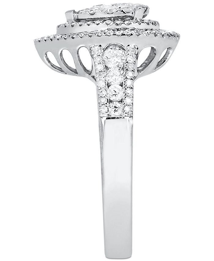 Centennial Diamond Teardrop Cluster Ring (1 ct. t.w.) in 14k White Gold ...