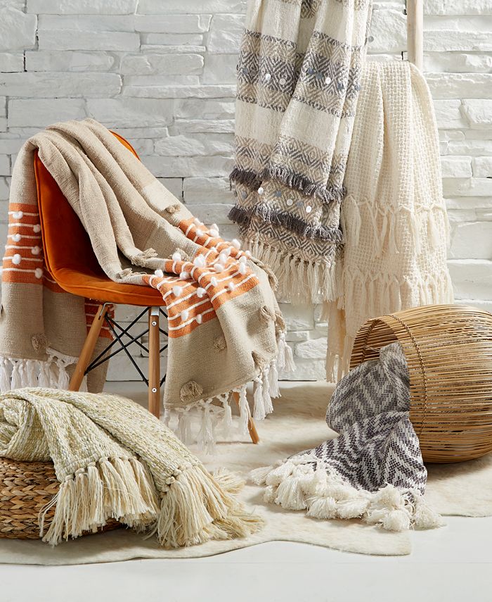 Lacourte LAST ACT! Meridian 50" x 60" Metallic Throw Blanket, Created ...