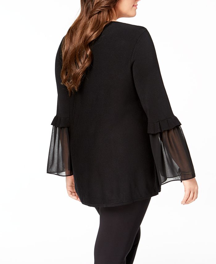 Alfani Plus Size Embroidered Tunic Sweater, Created for Macy's - Macy's