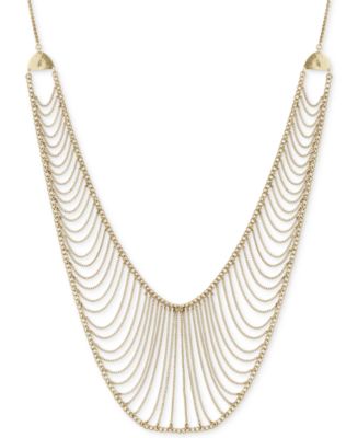 Lucky Brand Gold-Tone Multi-Chain 29" Statement Necklace - Macy's