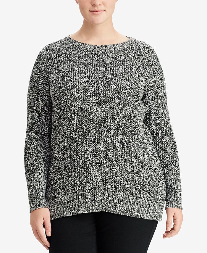 Lauren Ralph Lauren Plus Size Knit Cotton Sweater - Macy's
