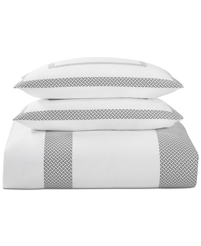 Charter Club Colorblock Black 3-Pc. Full/Queen Duvet Cover Set, Created ...