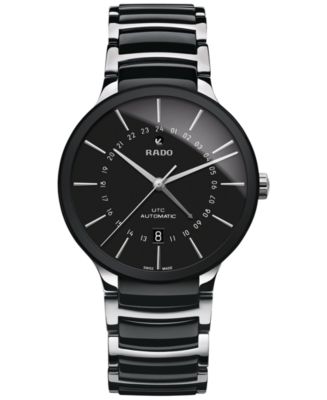 Rado Men's Swiss Automatic Centrix GMT XL Stainless Steel & Black High ...