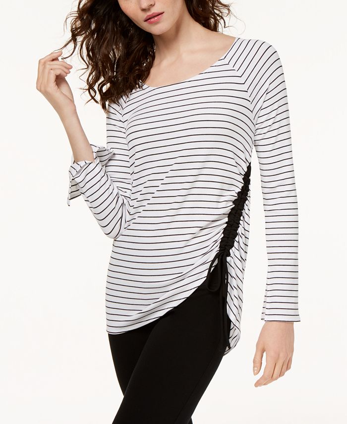 INC International Concepts I.N.C. Striped Drawstring Top, Created for ...