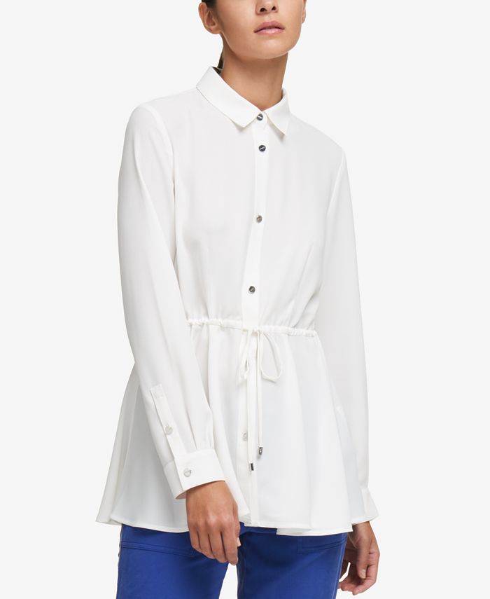 DKNY Drawstring Shirt, Created for Macy's - Macy's