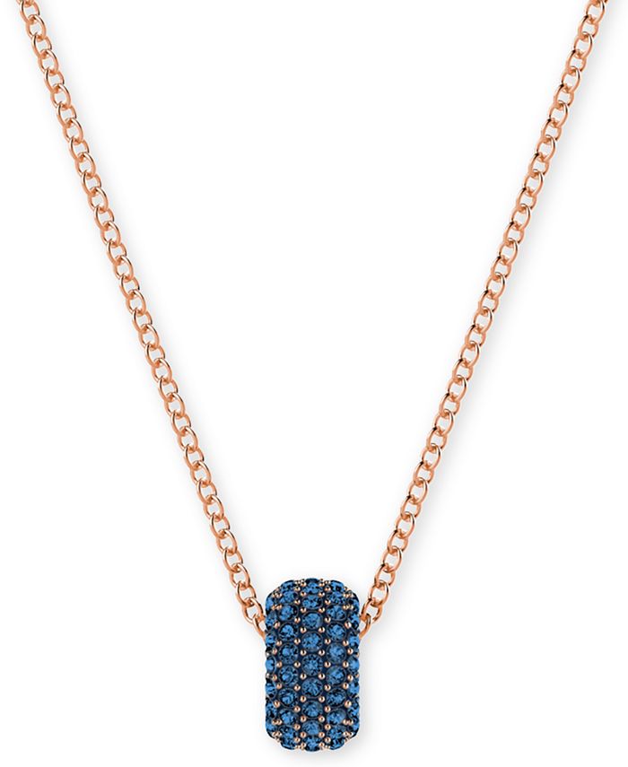 Swarovski Pavé Crystal Round Pendant Necklace - Macy's