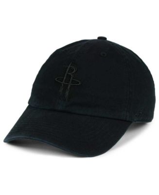 '47 Brand Houston Rockets Black on Black CLEAN UP Cap - Macy's