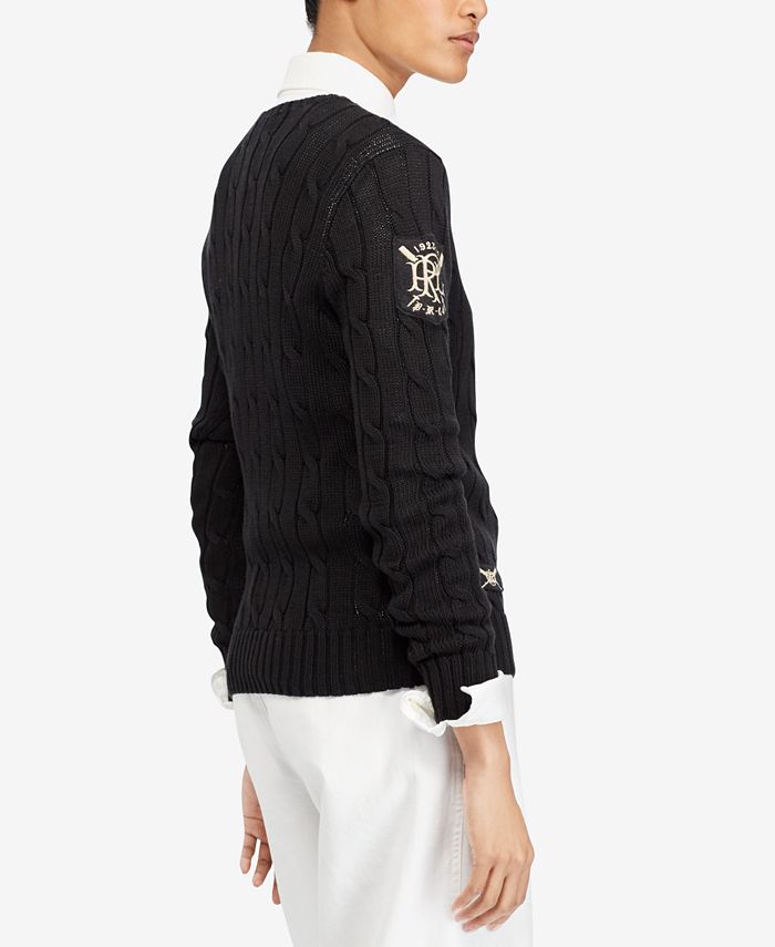 Polo Ralph Lauren Patchwork Cable-Knit Sweater - Macy's