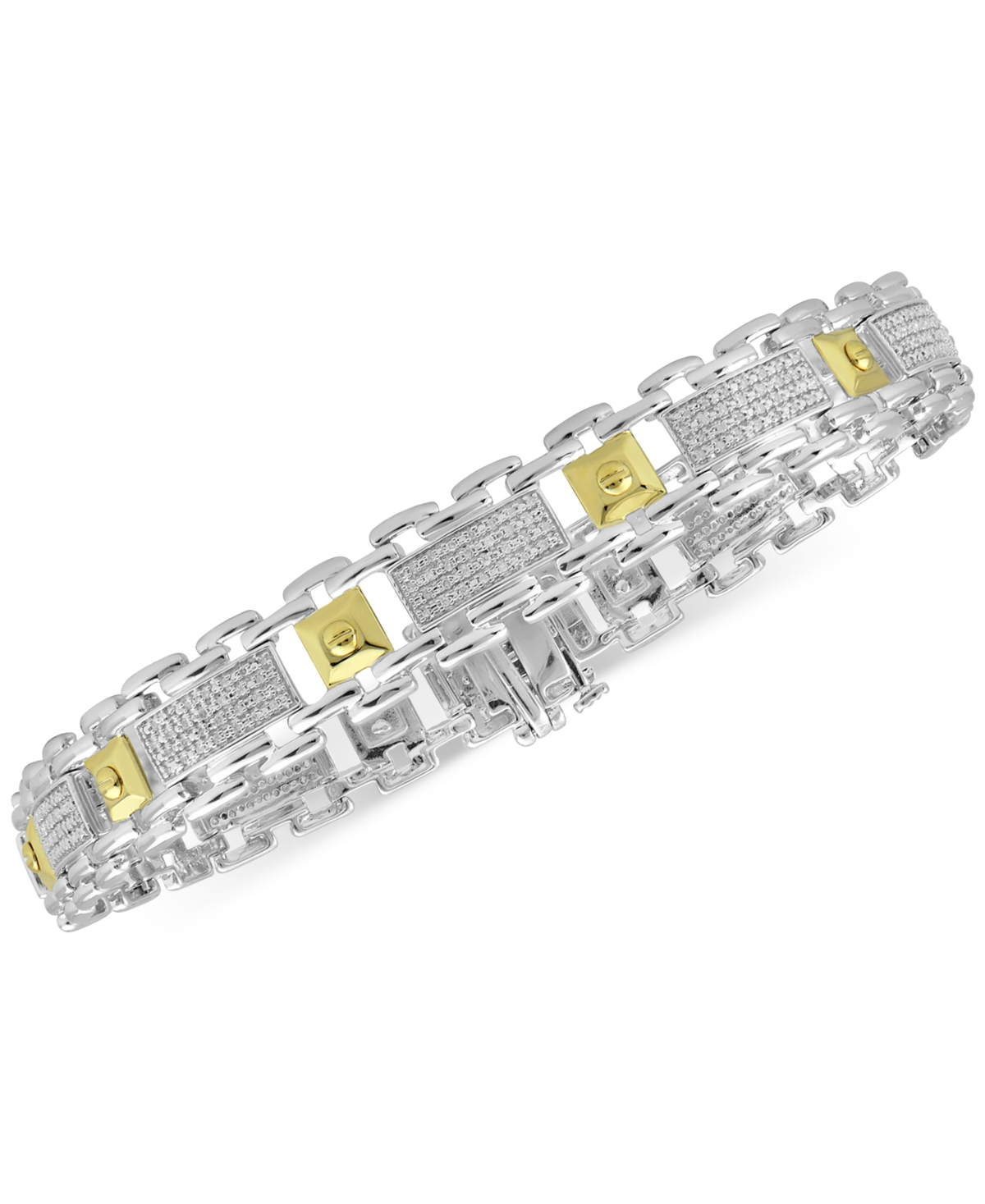 Click here for Mens Diamond Two-Tone Bracelet (1/2 ct. t.w.) in S... prices