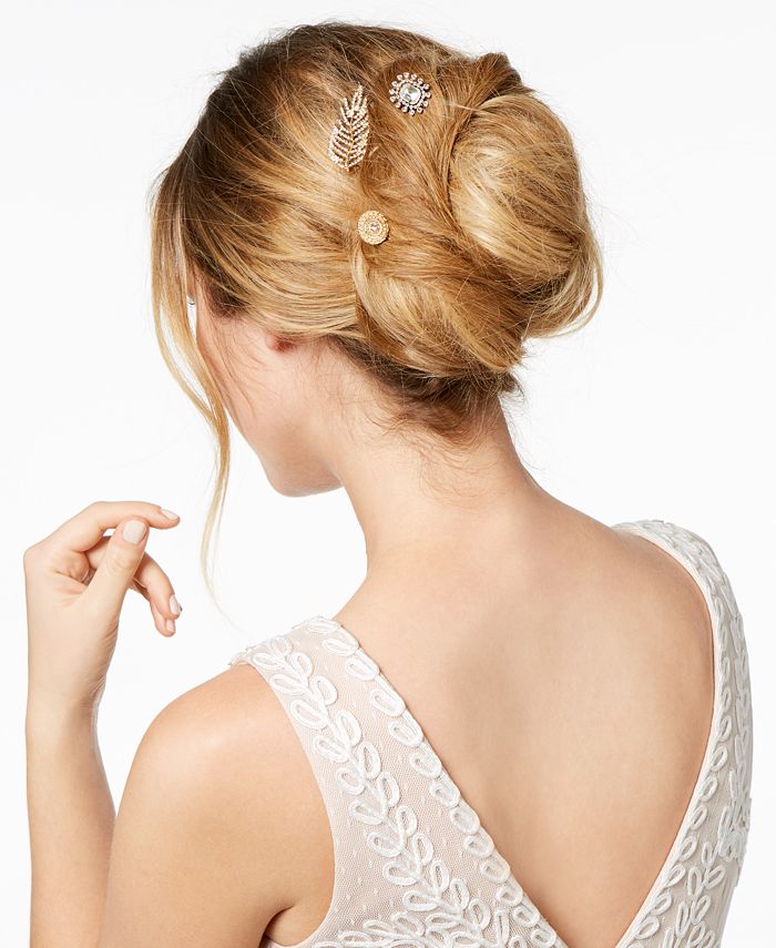 INC International Concepts I.N.C. Gold-Tone 3-Pc. Set Pavé Crystal Hair ...