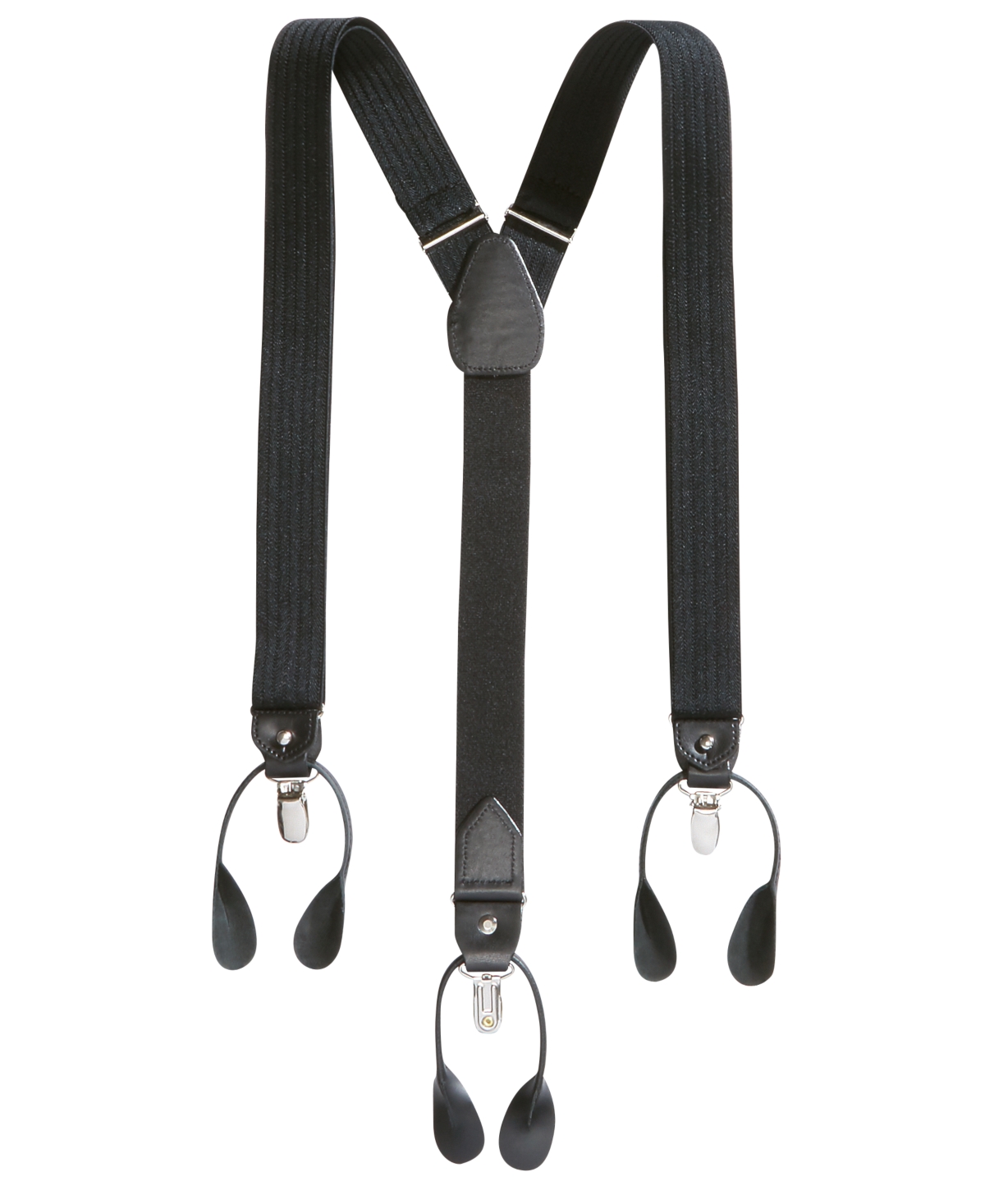 Click here for Mens Herringbone Convertible Suspenders - Black prices