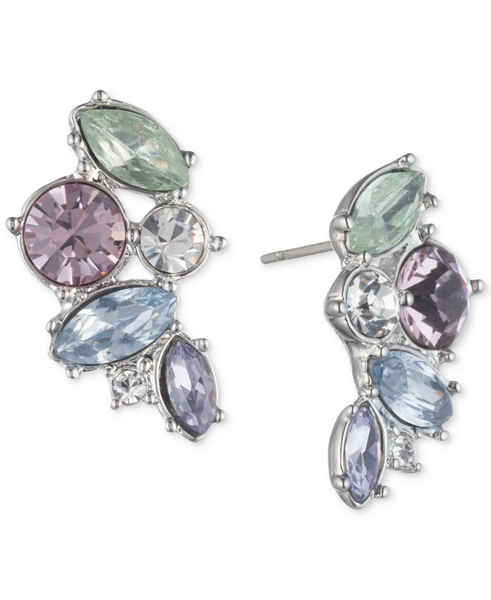 Givenchy Silver-Tone Crystal Cluster Stud Earrings - Macy's