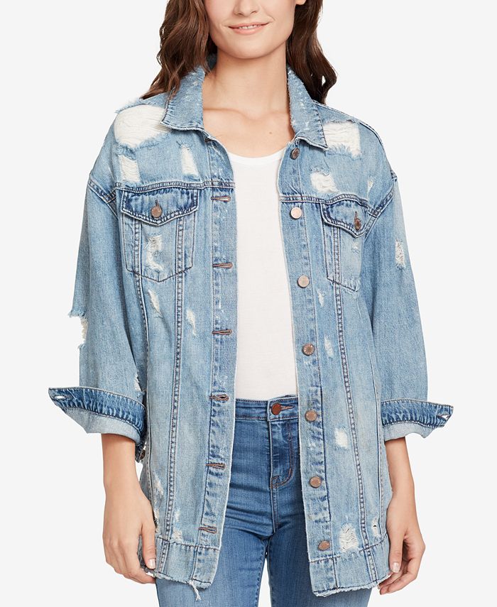 WILLIAM RAST Oversized Denim Trucker Jacket - Macy's