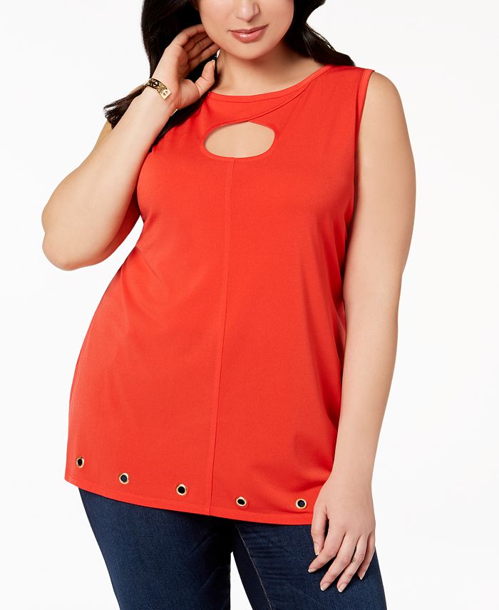 Belldini Plus Size Keyhole Grommet Tunic - Macy's