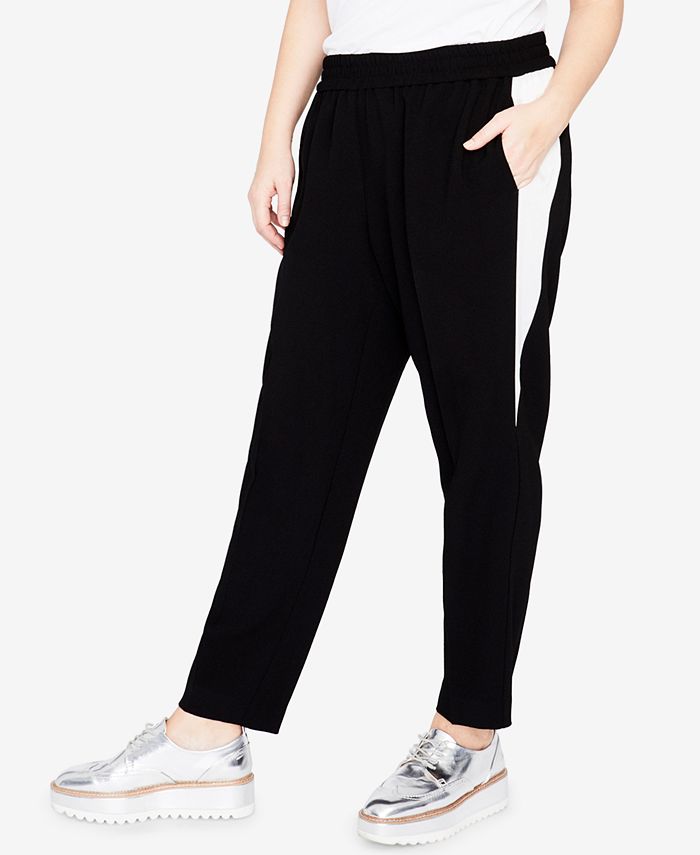 RACHEL Rachel Roy Trendy Plus Size Contrast-Inset Jogger Pants - Macy's